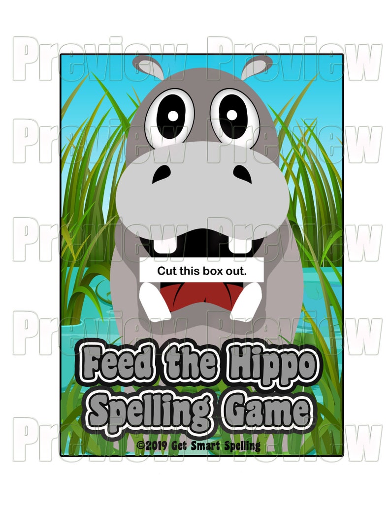Printable Feed the Hippo Spelling Game Spelling Resource Spelling ...