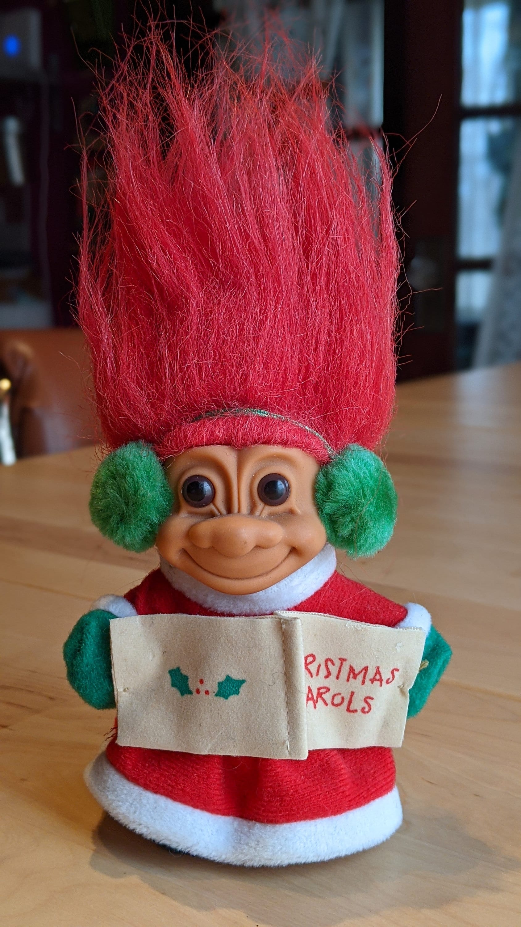 Christmas Carols Russ Troll Doll Vintage Holiday Toy Red Hair Green Ear ...