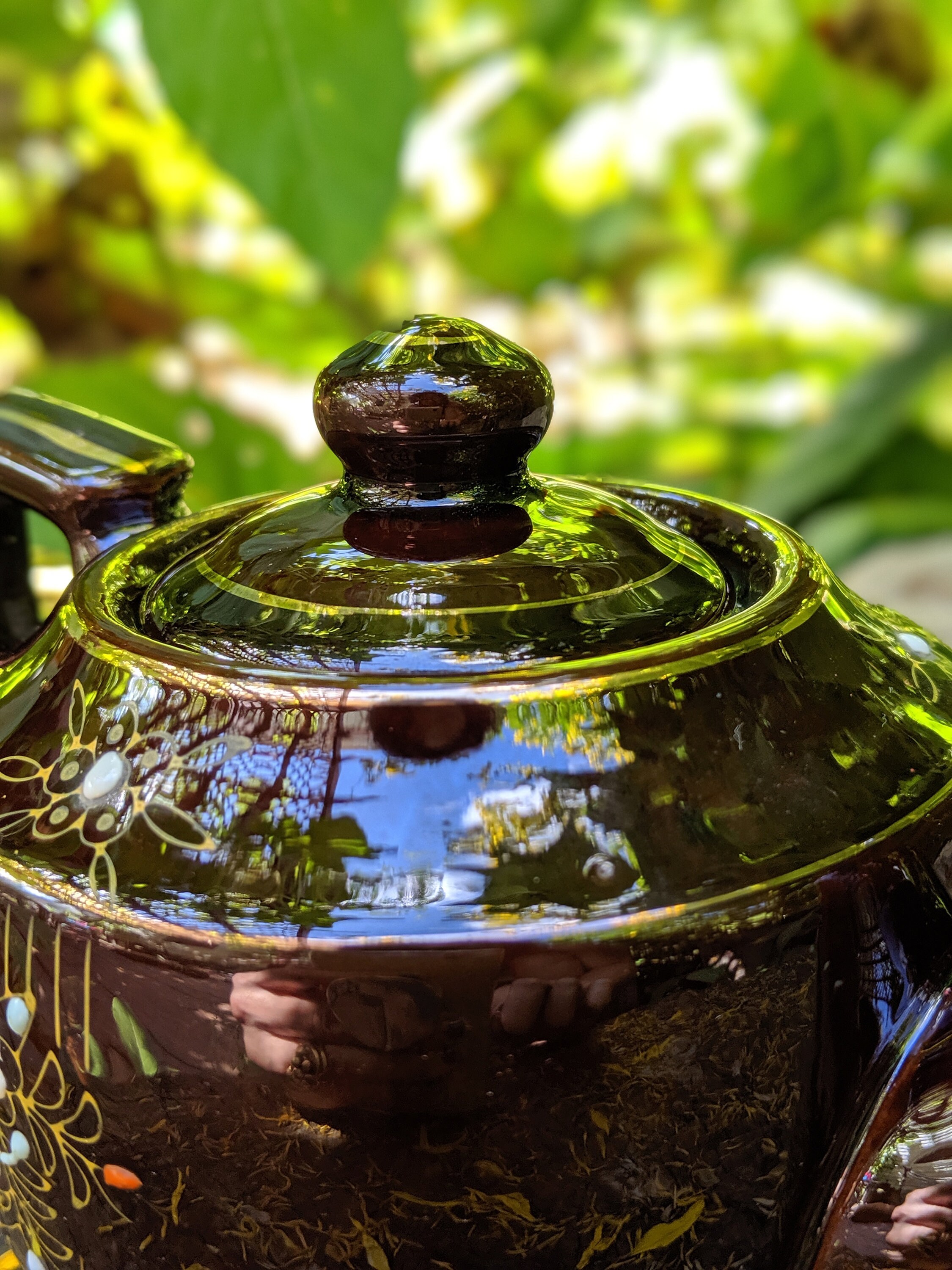 Hand Painted Small Brown Tea Pot With Gold Trim/ceramic/retro/vintage ...