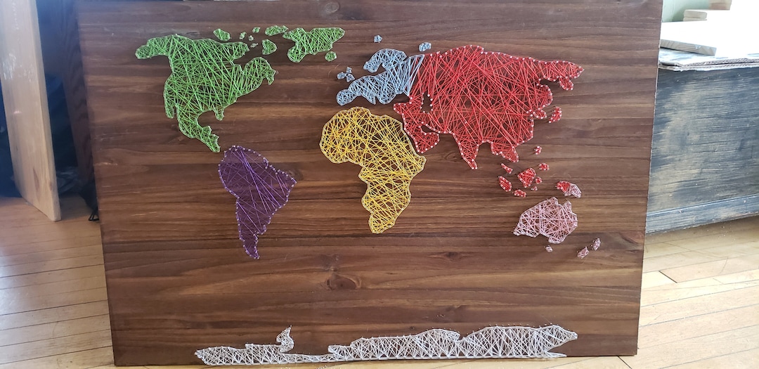 World Map String Art - Etsy