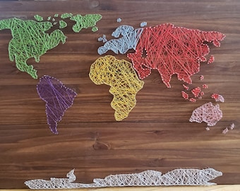 World Map String Art - Etsy UK