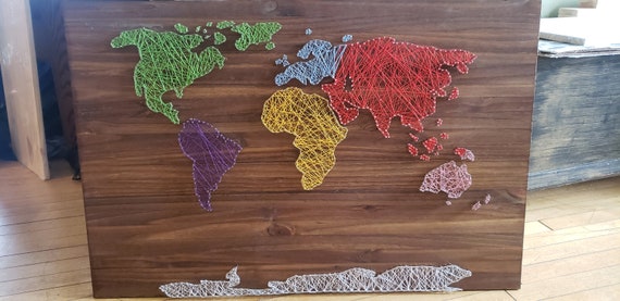 World Map String Art | Etsy
