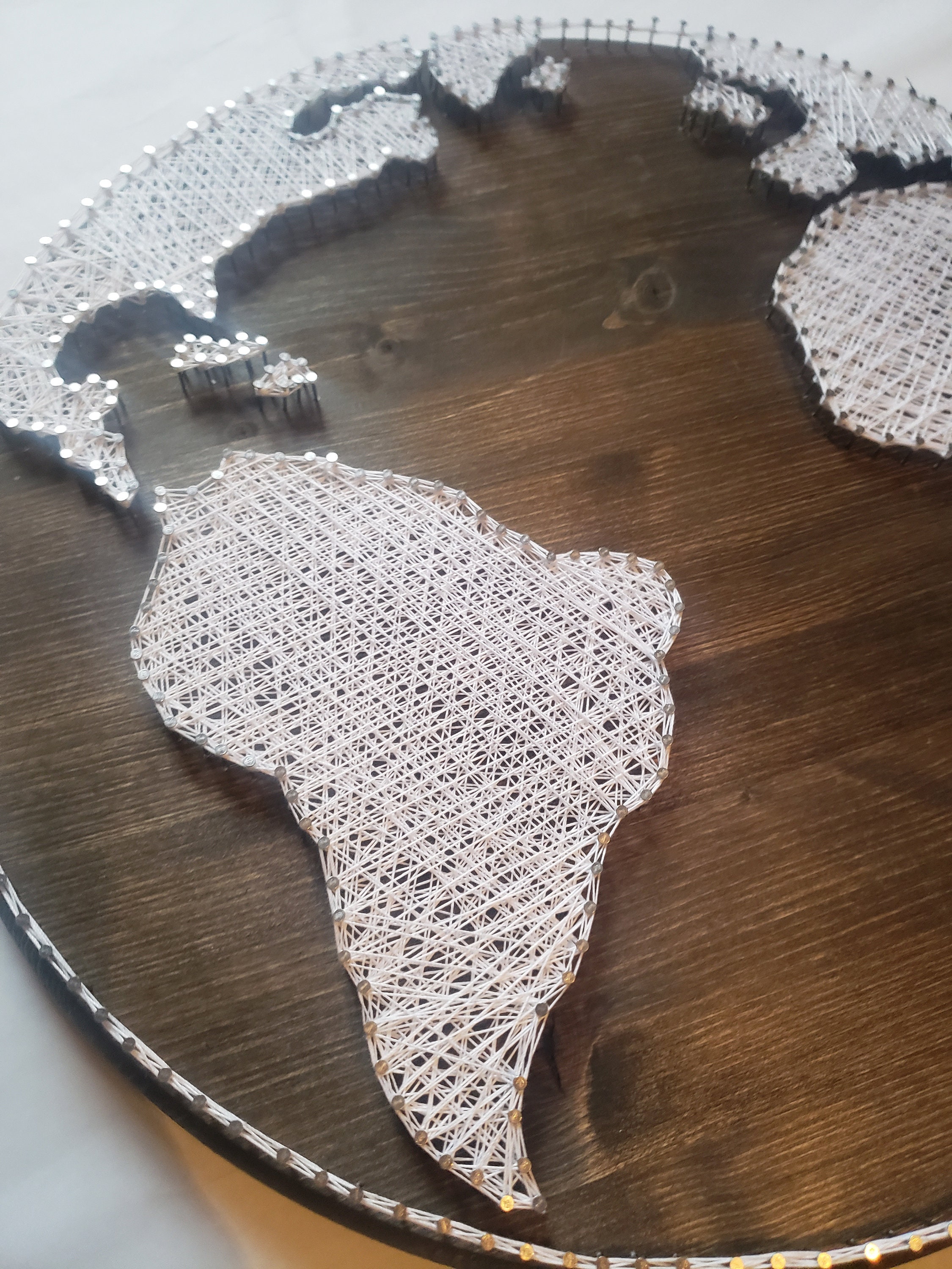 World Globe String Art/map Outline - Etsy