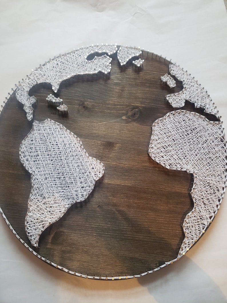 World Globe String Art/map Outline - Etsy