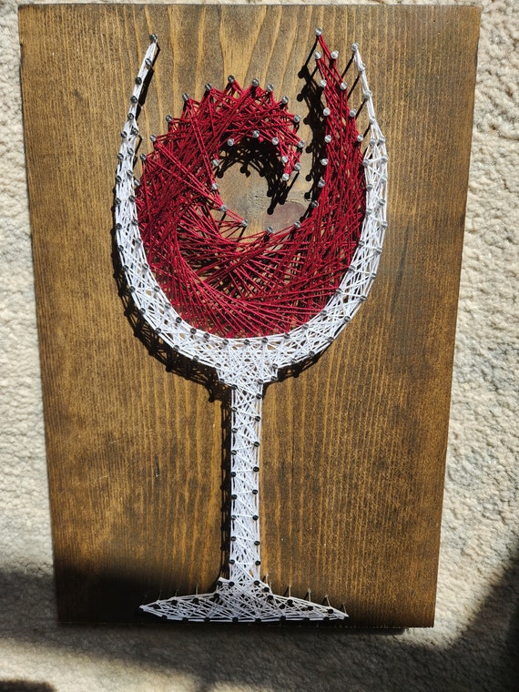 Wine Swirl String Art Kit/diy Nail and String Art - Etsy