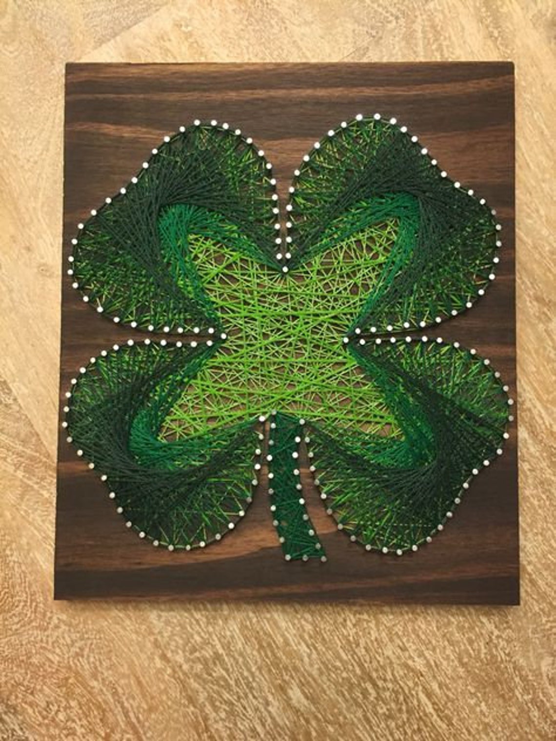 Pre-nailed DIY String Art/four Leaf Clover/make Take Kit - Etsy