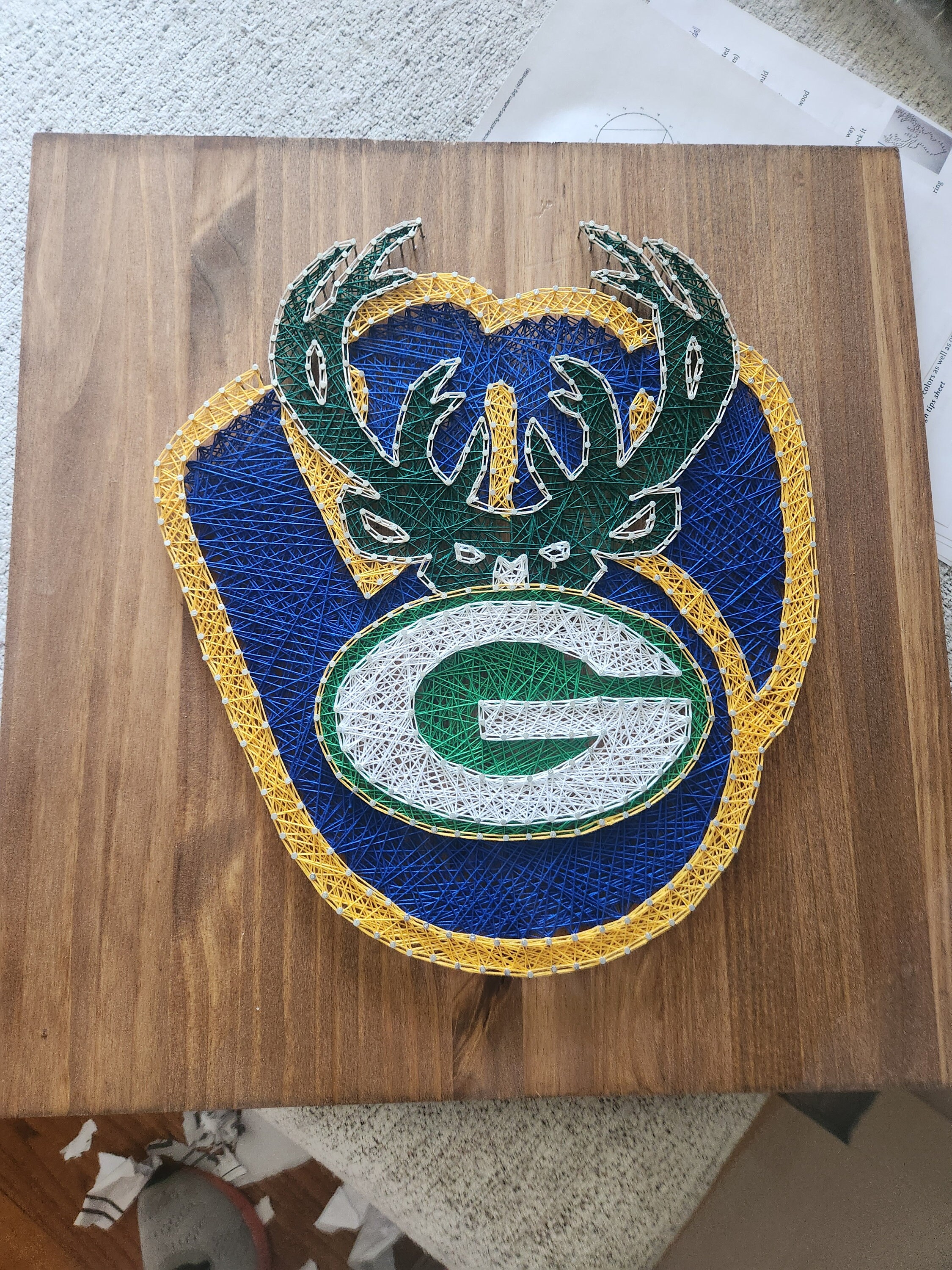 Sports Teams String Art/multisport/milwaukee Bucks/brewers/green Bay ...