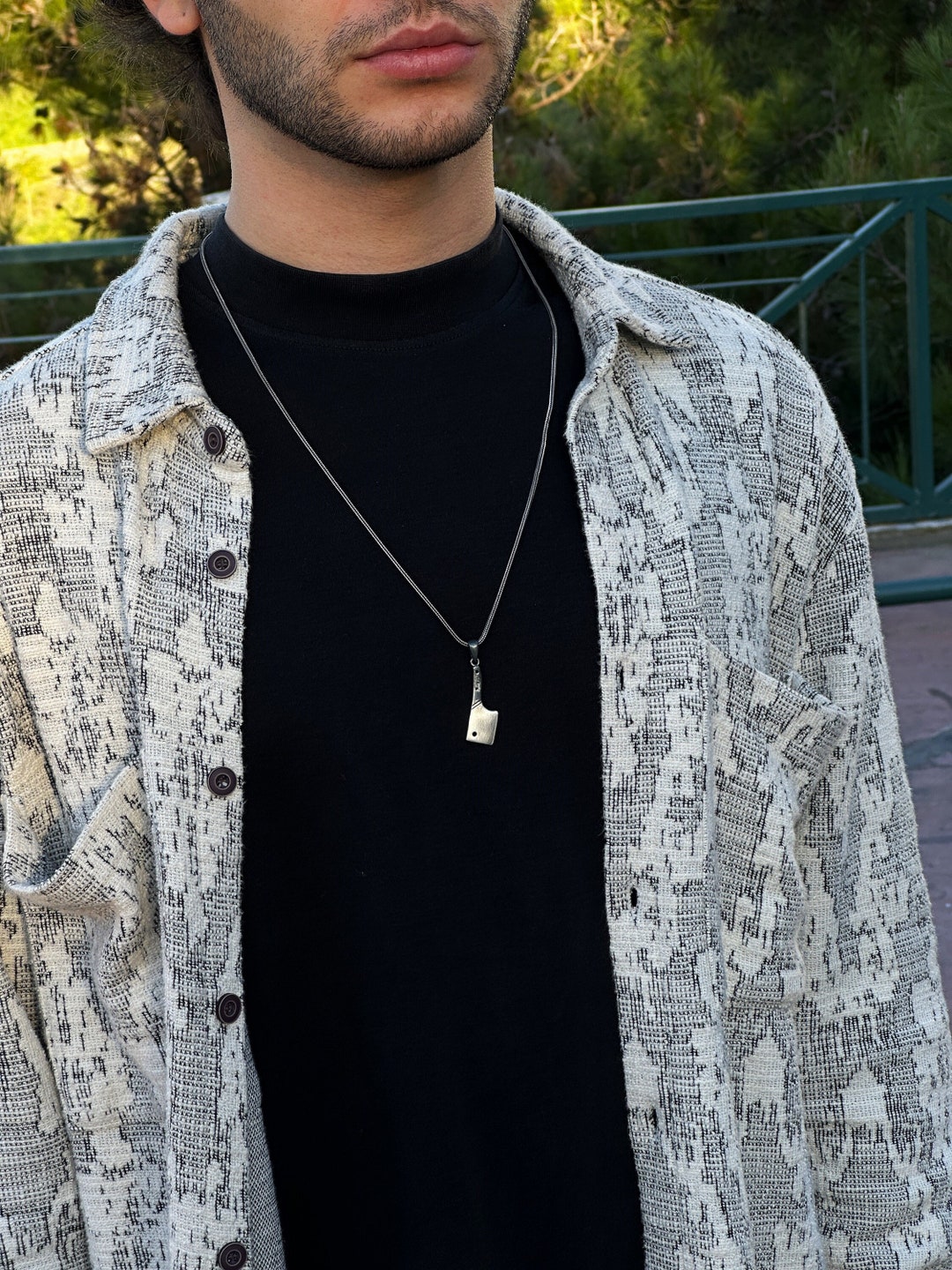 Personalized Mens Chef Cleaver Necklace, Sterling Silver Cleaver ...