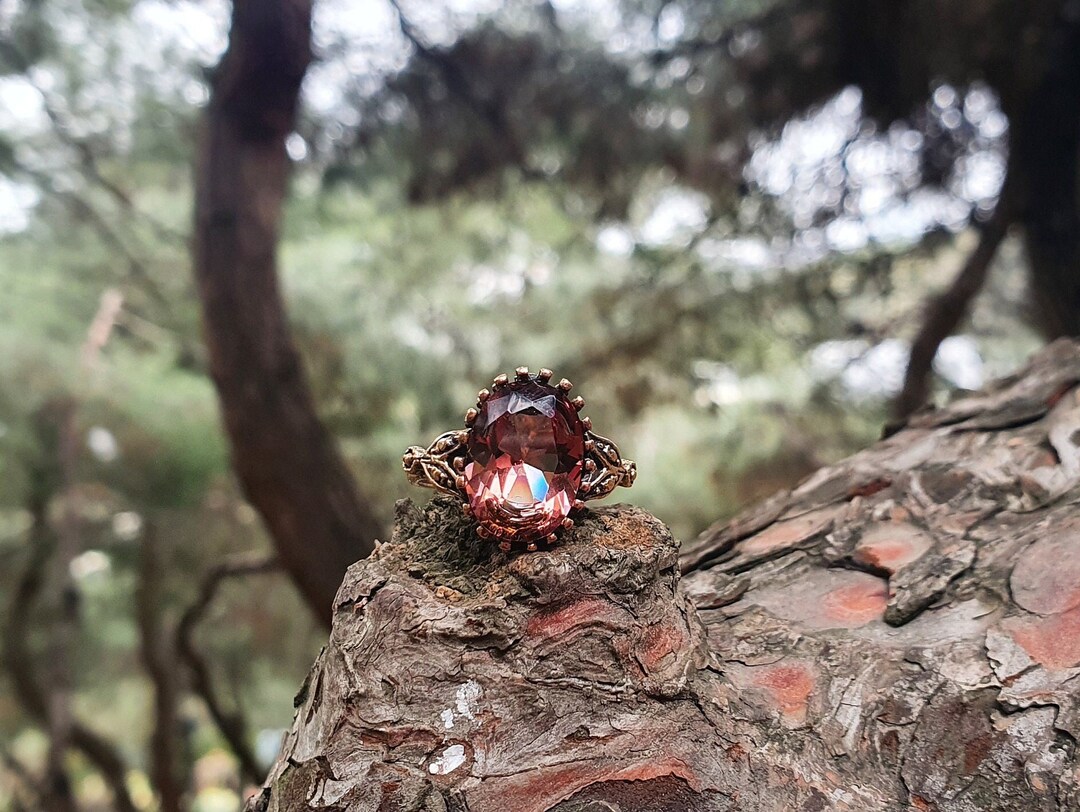 Handmade Antique Copper Natural Stone Zultanite Color Change Ring ...