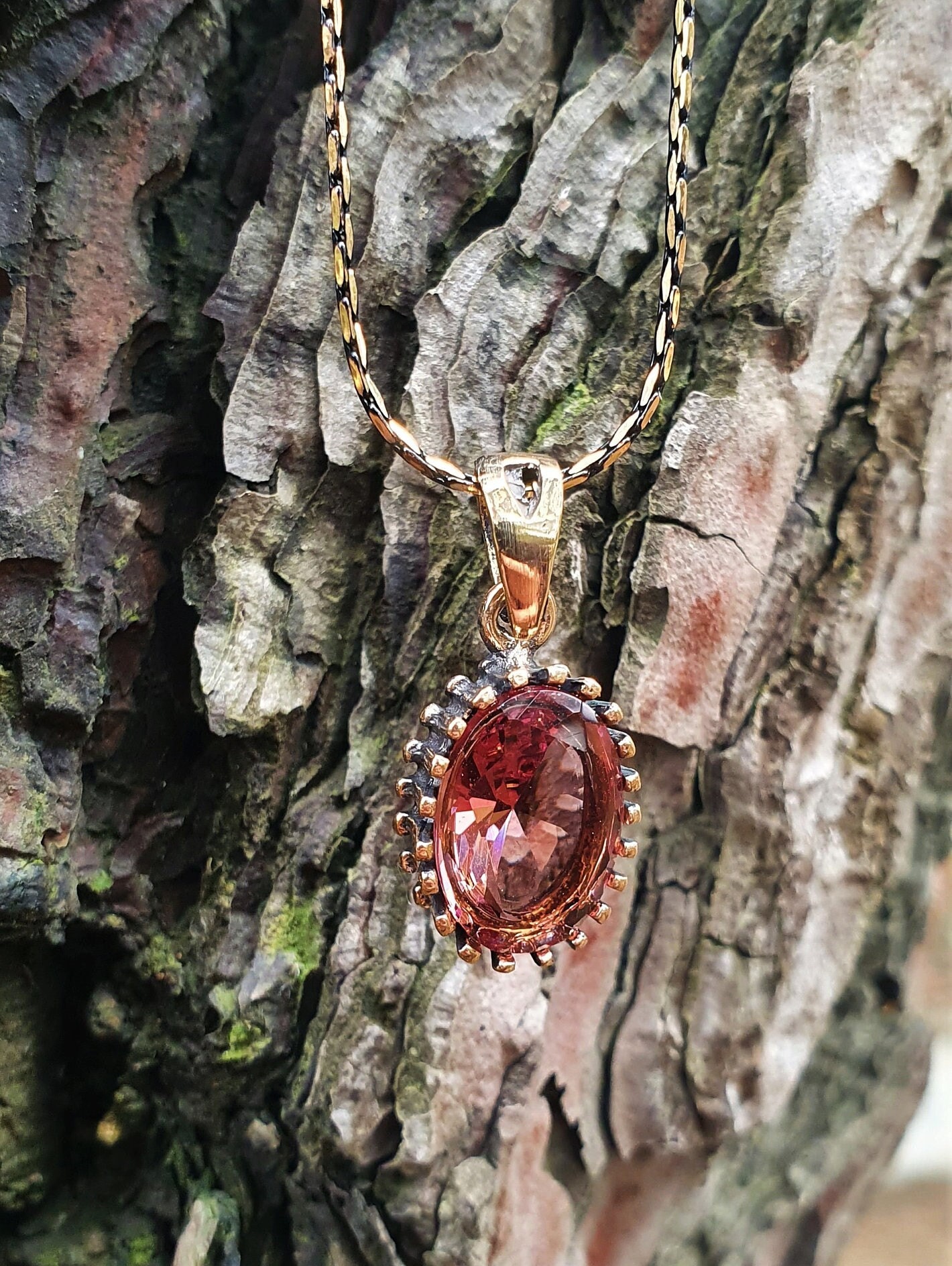 Handmade Antique Copper Natural Stone Zultanite Necklace - Etsy