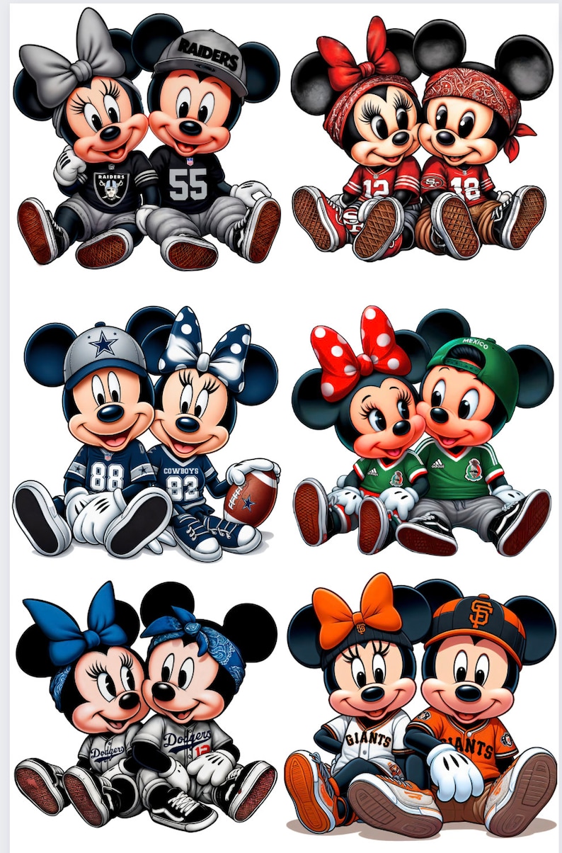 Mouse Teams Premade Gang Sheet-36 Inches- DTF Transfer Ready to Press ...