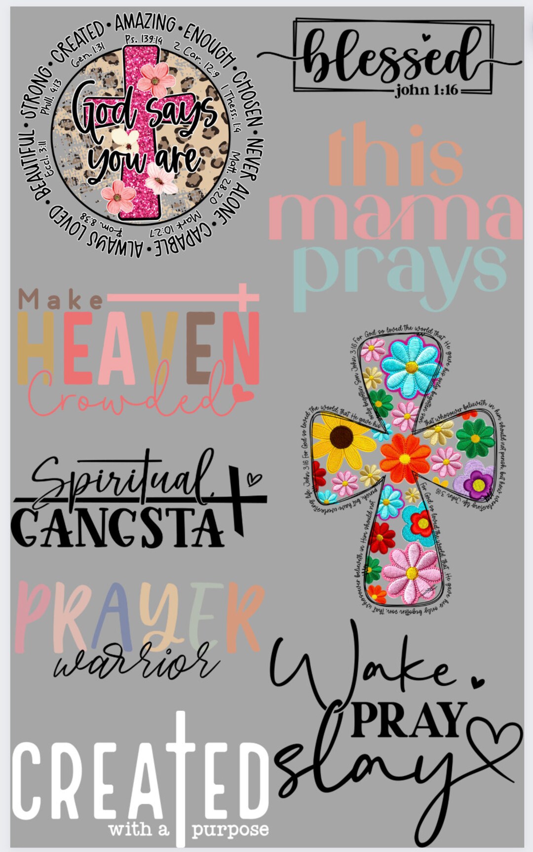 Religious God Premade Gang Sheet-36 Inches- DTF Transfer Ready to Press ...