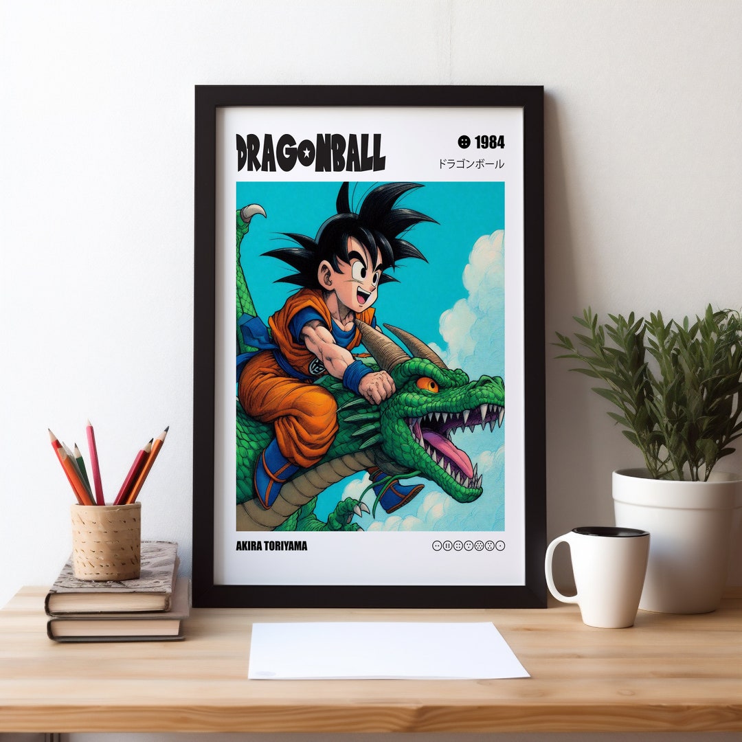 Goku Dragon Ball Iconic Classic Anime Poster Vintage 80s Manga Framed ...