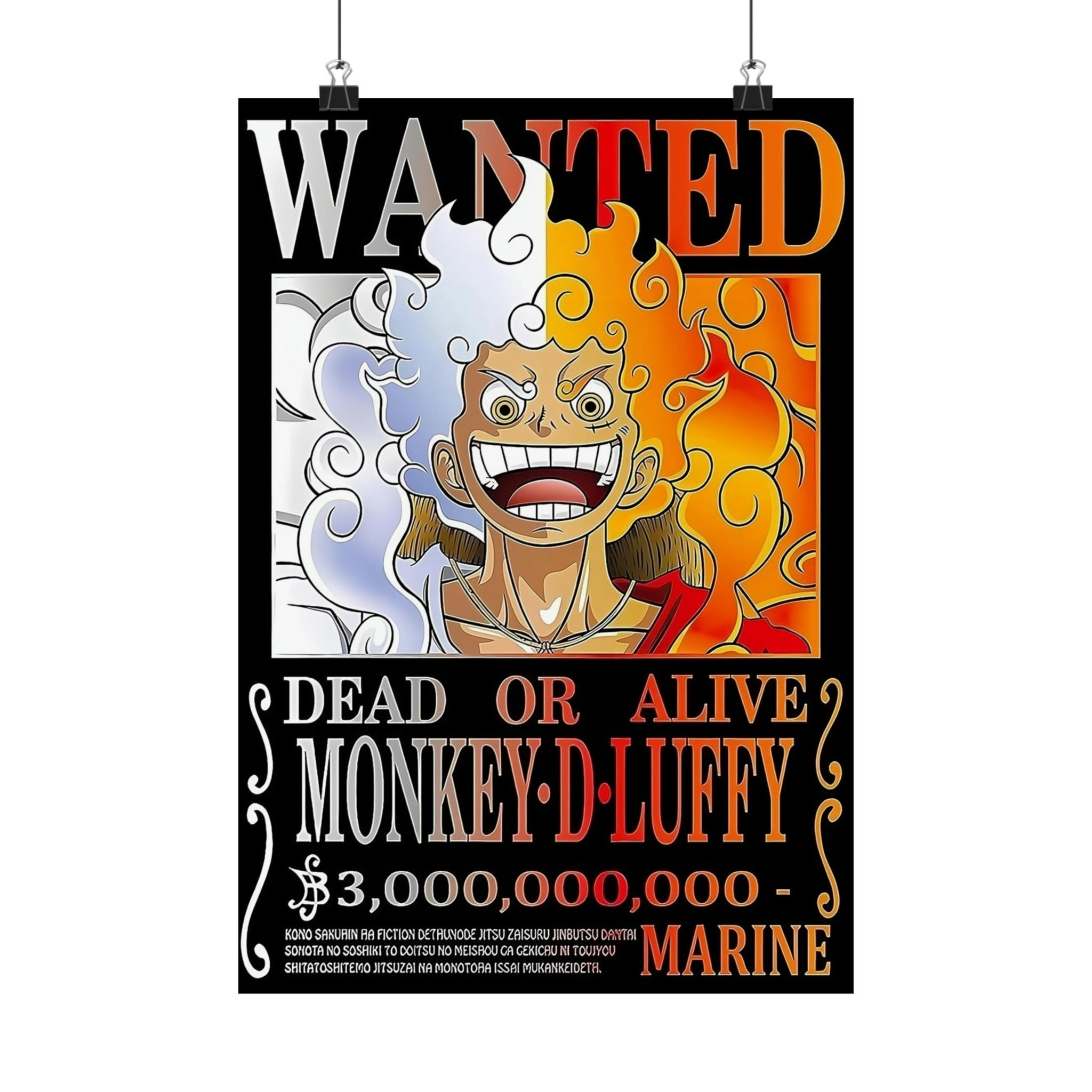 Wanted Luffy Poster, Luffy Dead or Alive, 3 Billion Bounty Poster ...