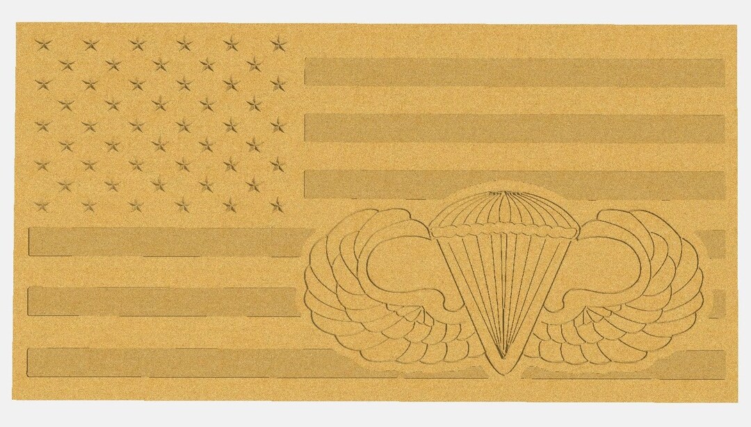 US Flag With Airborne Wings CNC Template for Carbide Create - Etsy