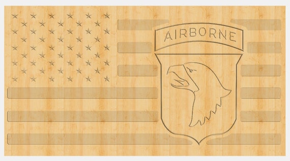 101st Airborne Us Flag CNC Template .c2d Carbide Create | Etsy