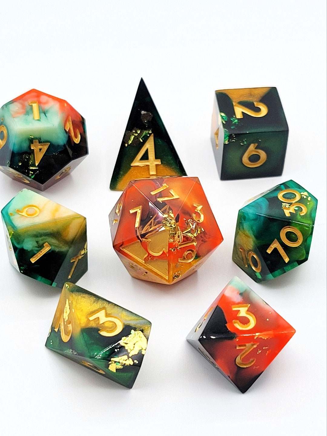 Dnd Dice "procilla Beauty" | Handmade Dice | Sharp Edge Dice | Dungeons ...