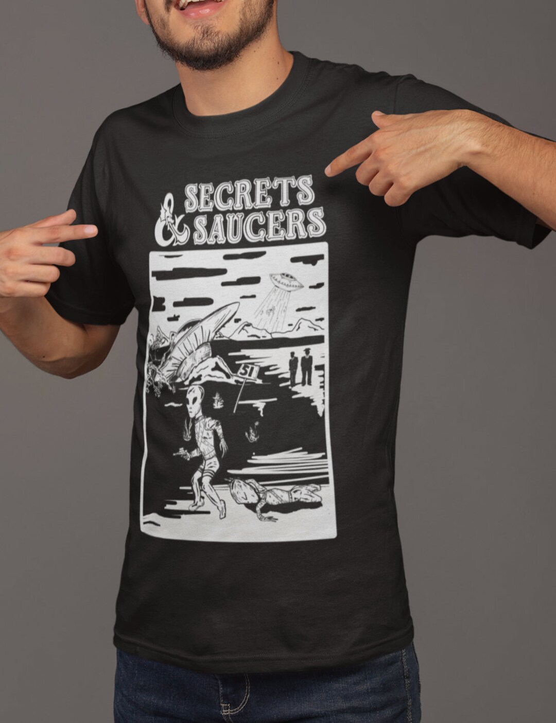 Dnd Parody SECRETS N SAUCERS Unisex Tee | Aliens | Gift for Him ...