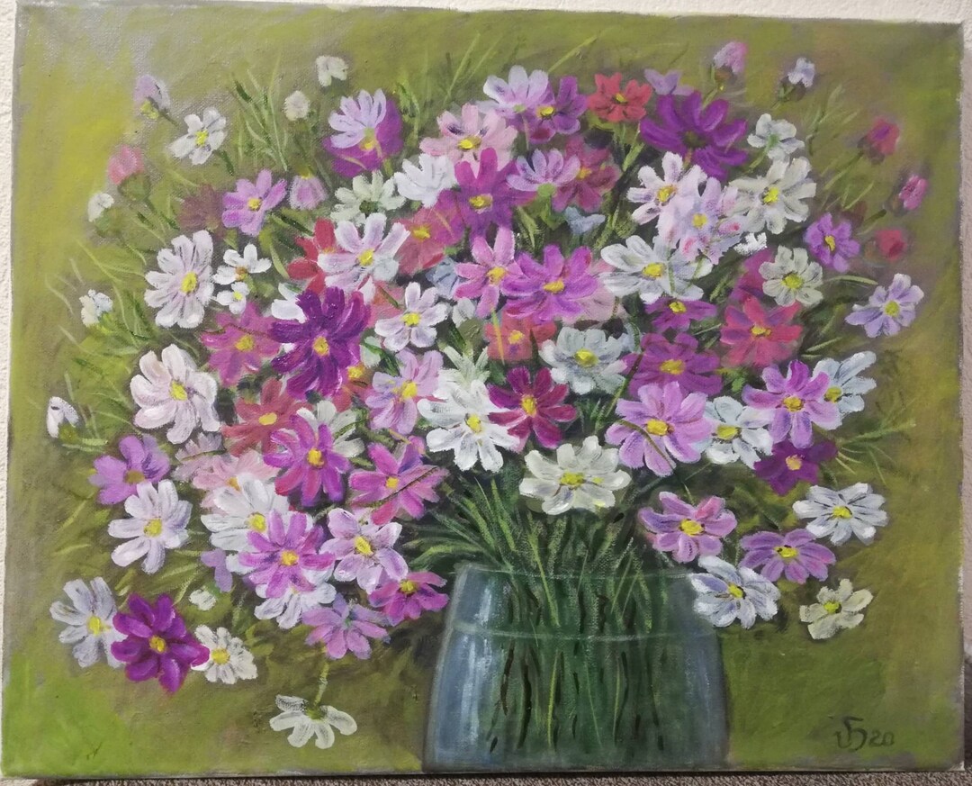 Flovers Bouquet Original Painting Decor for Bedroom Home Style Country ...