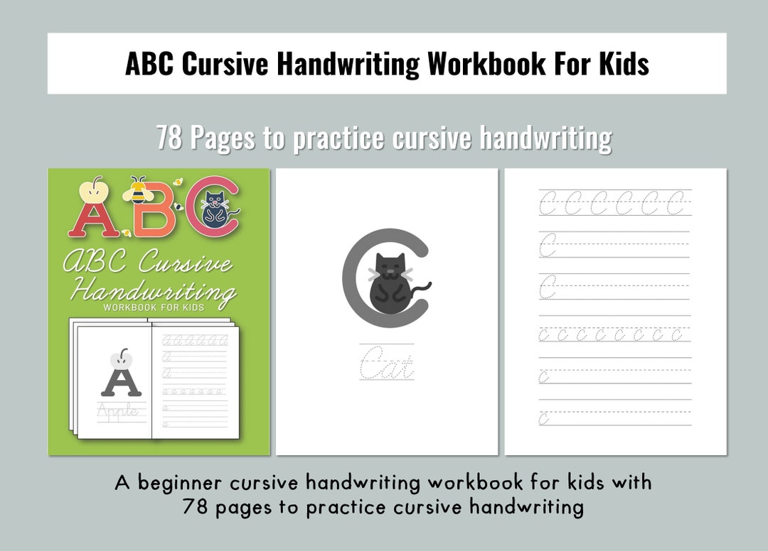 Cursive Handwriting Workbook for Kids – ABC Beginner Practice (PDF ...
