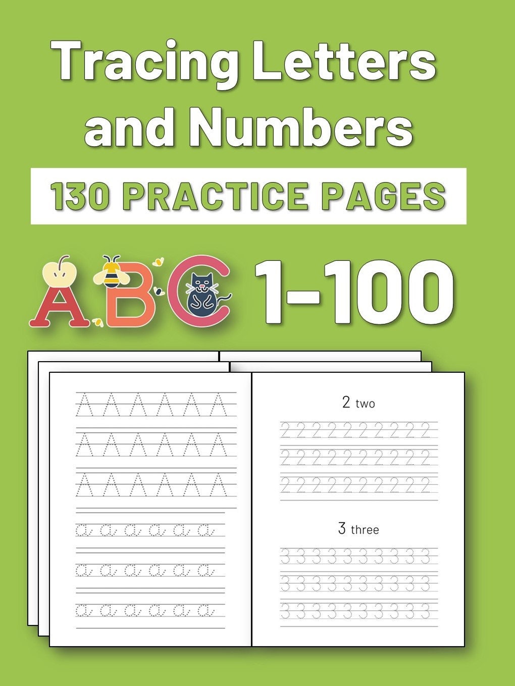 Tracing Letters and Numbers 130 Practice Pages - Tracing for Toddlers ...
