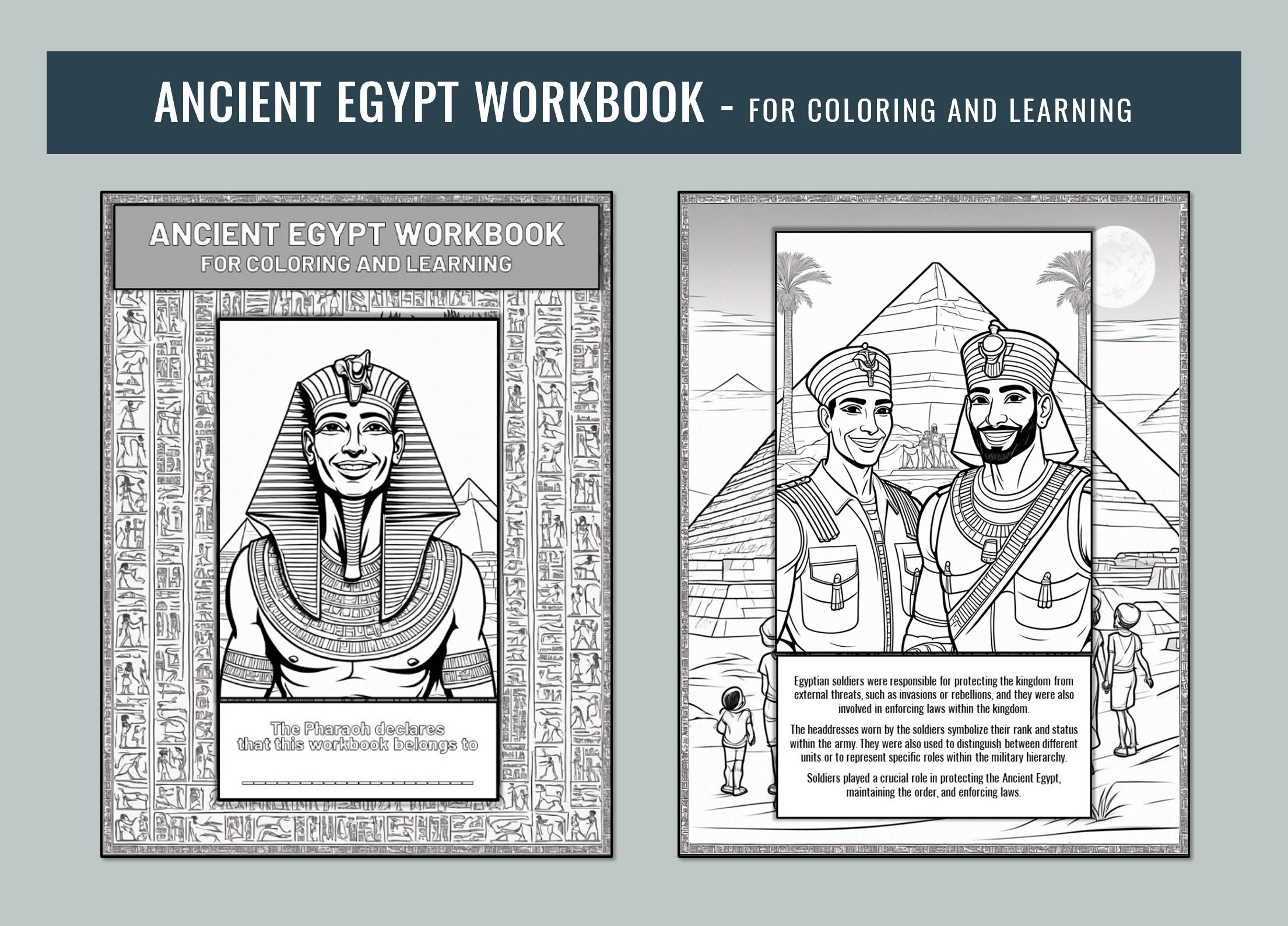 Ancient Egypt Coloring Workbook – Learning Activity (digital Download ...