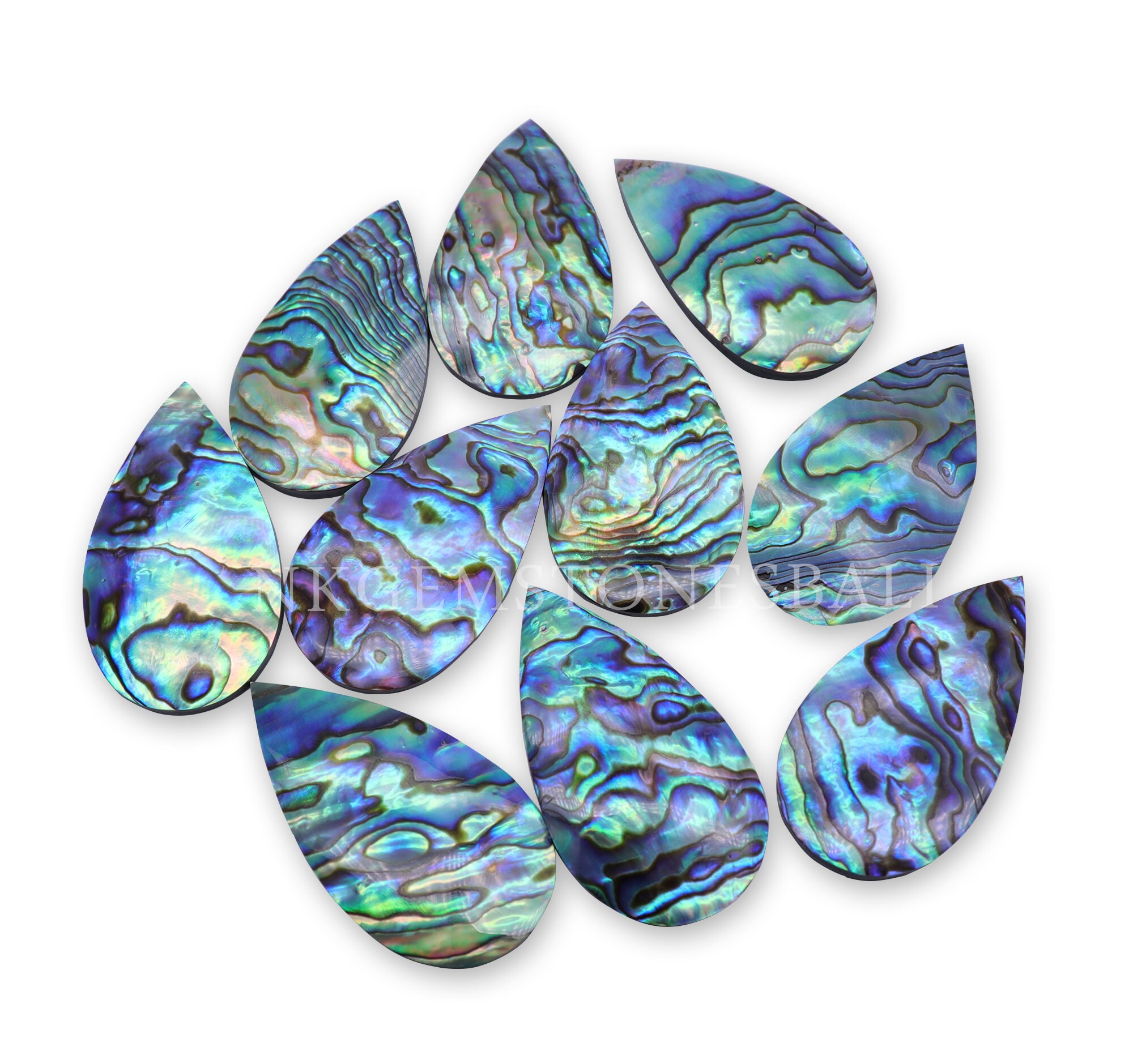 Natural Abalone Paua Shell Pears Cabochon Calibrated Sizes L Abalone ...