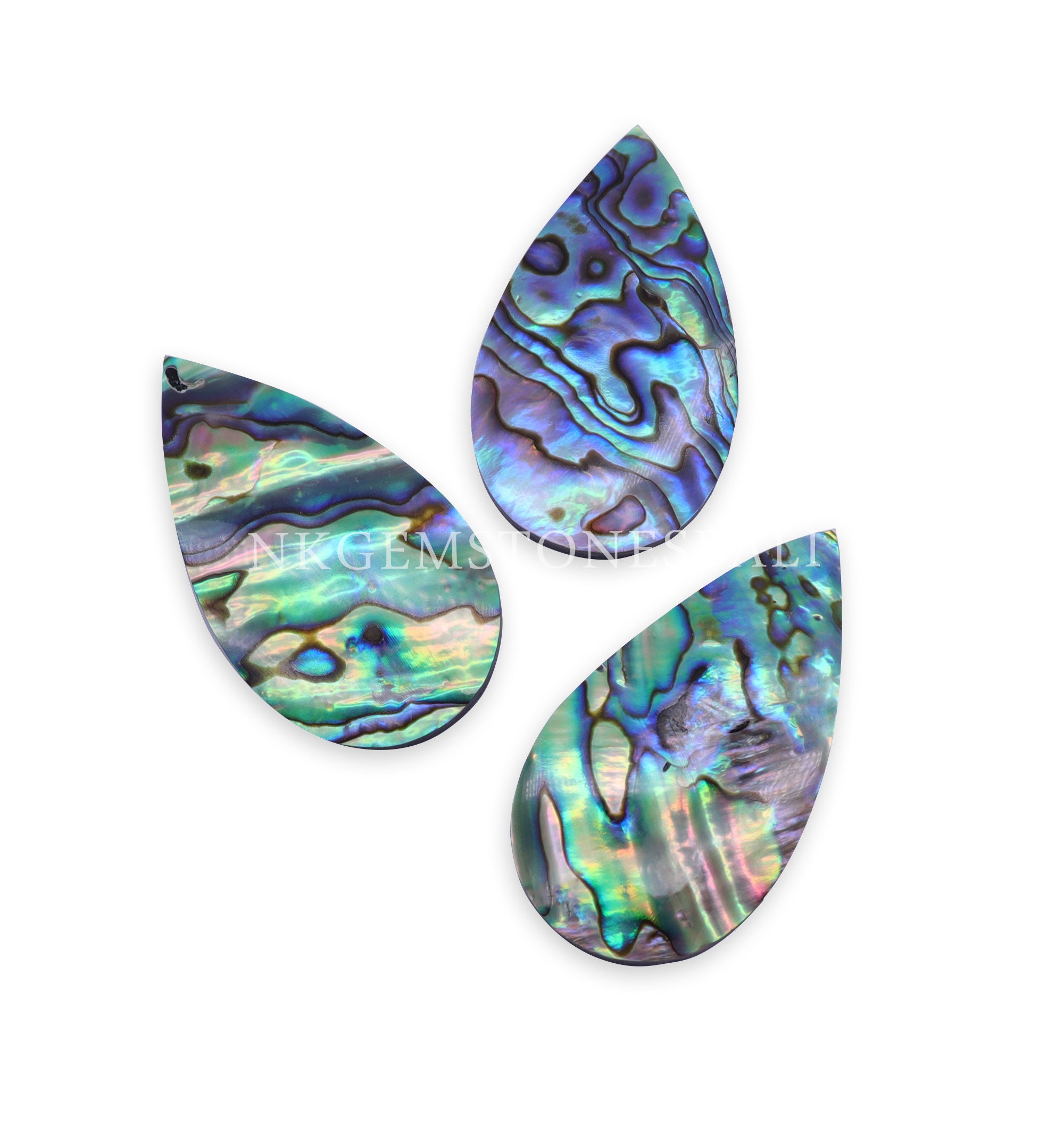 Natural Abalone Paua Shell Pears Cabochon Calibrated Sizes L Abalone ...
