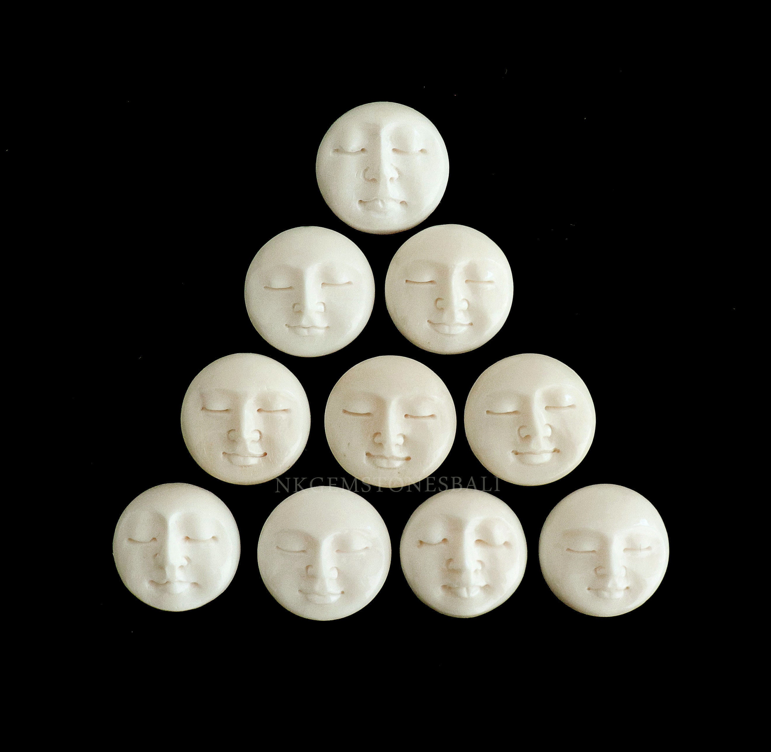 14mm,15mm,16mm handgeschnitztes Mondgesicht Geschlossenes Auge ...