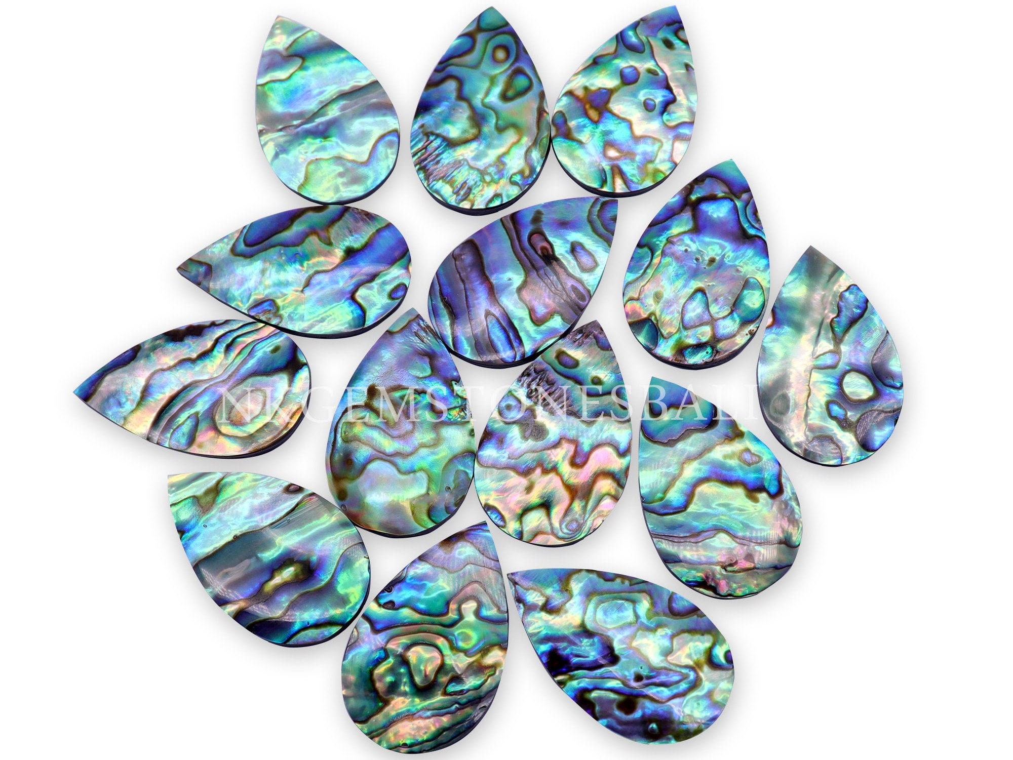 Natural Abalone Paua Shell Pears Cabochon Calibrated Sizes L Abalone ...