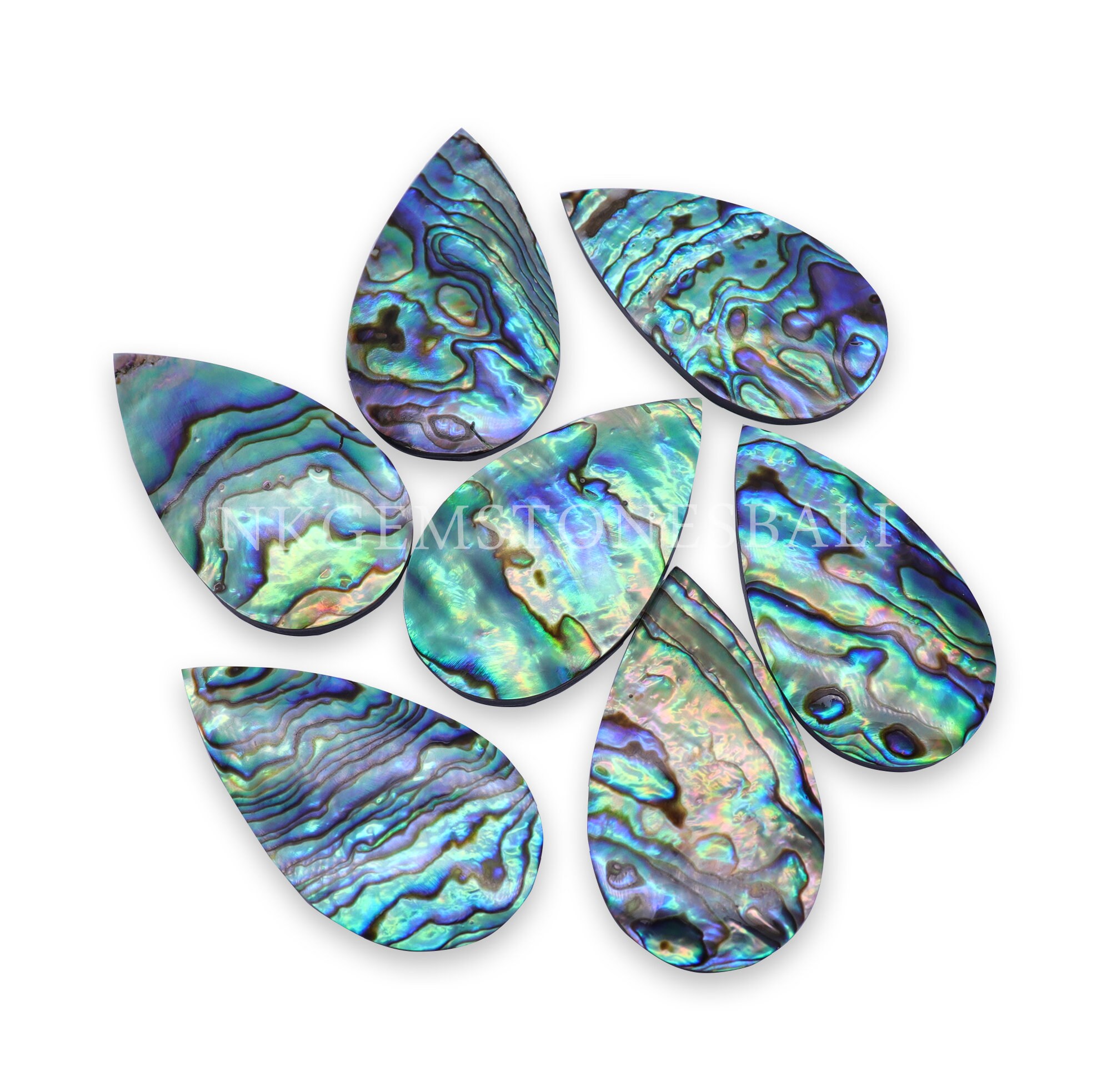 Natural Abalone Paua Shell Pears Cabochon Calibrated Sizes L Abalone ...