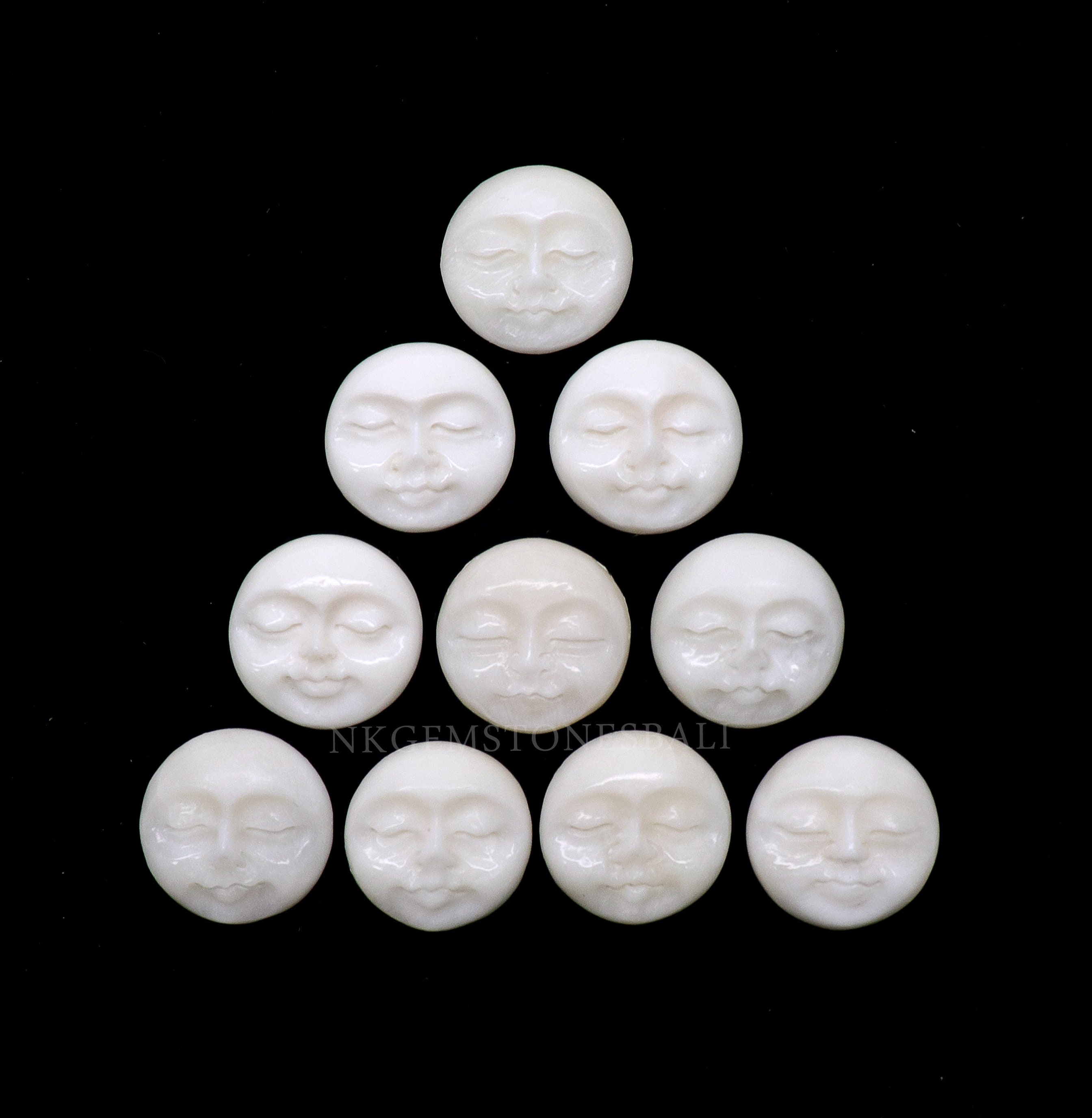 14mm,15mm,16mm handgeschnitztes Mondgesicht Geschlossenes Auge ...