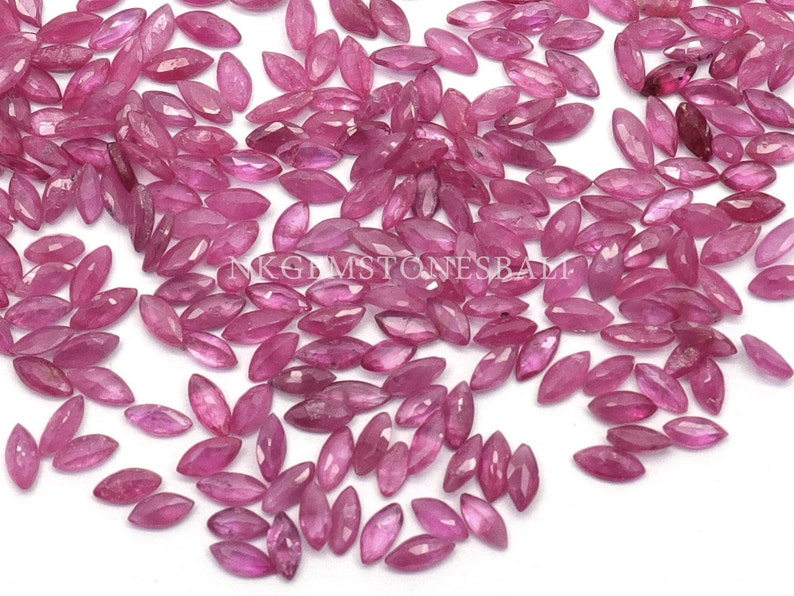 30 Pieces Natural Ruby 2x4 Mm 2.5x5 Mm 3x6 Mm Marquise Faceted Loose ...