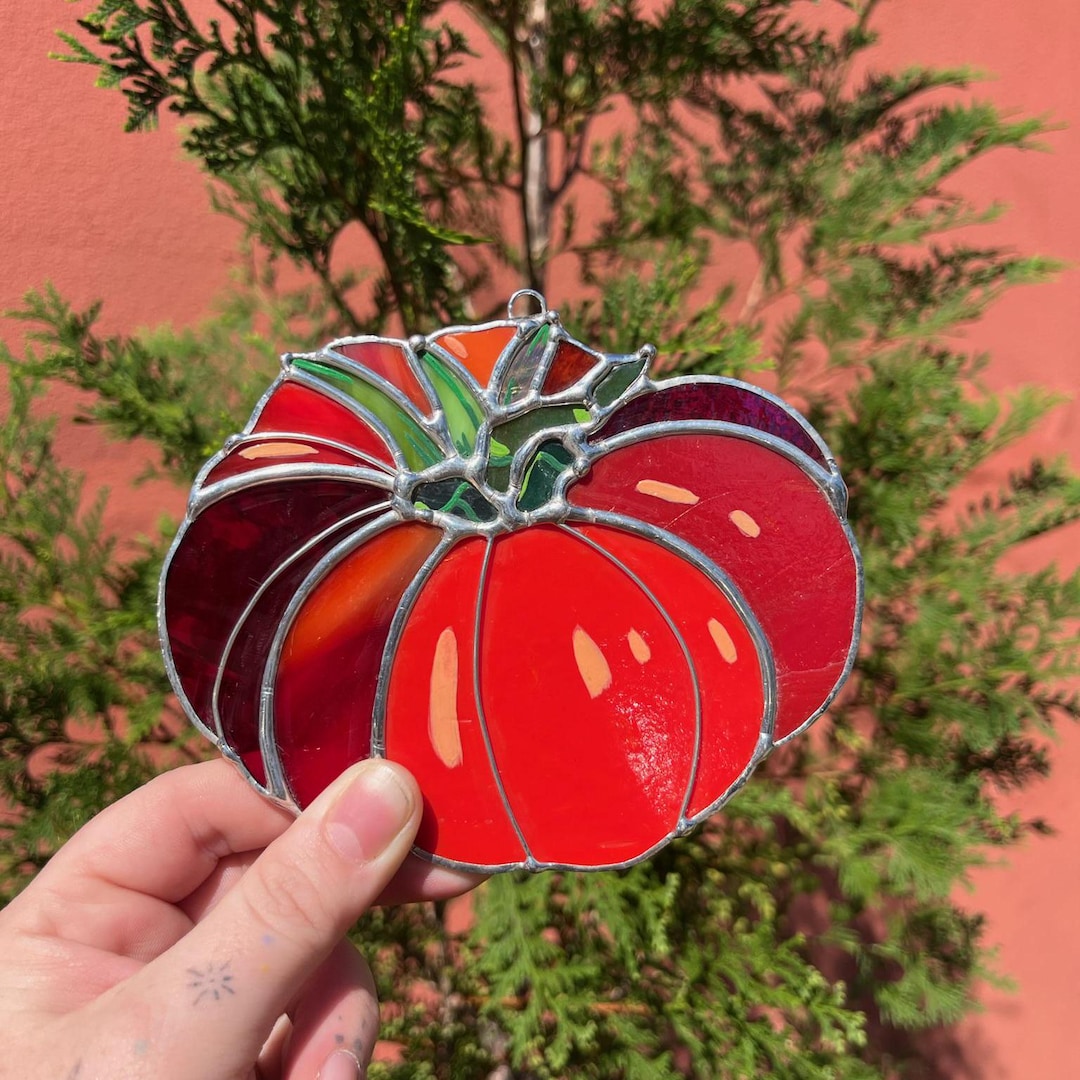 Tomato off the Vine - Stained Glass Window Hanging & Suncatcher ...