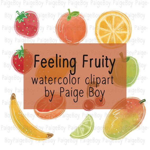 Feeling Fruity Hand Painted Watercolor Floral Clipart Set | Etsy