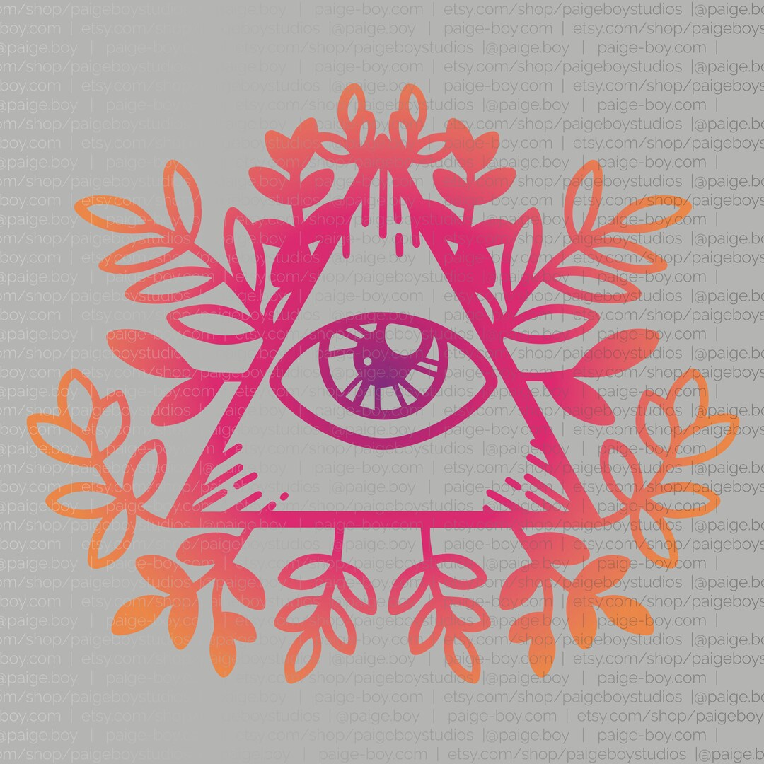 Triangle Eye With Ferns - SVG / Vector File for Cricut, Glowforge, and ...