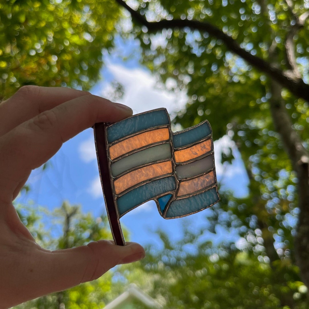 Transgender Pride Flag Stained Glass Window Hanging & - Etsy