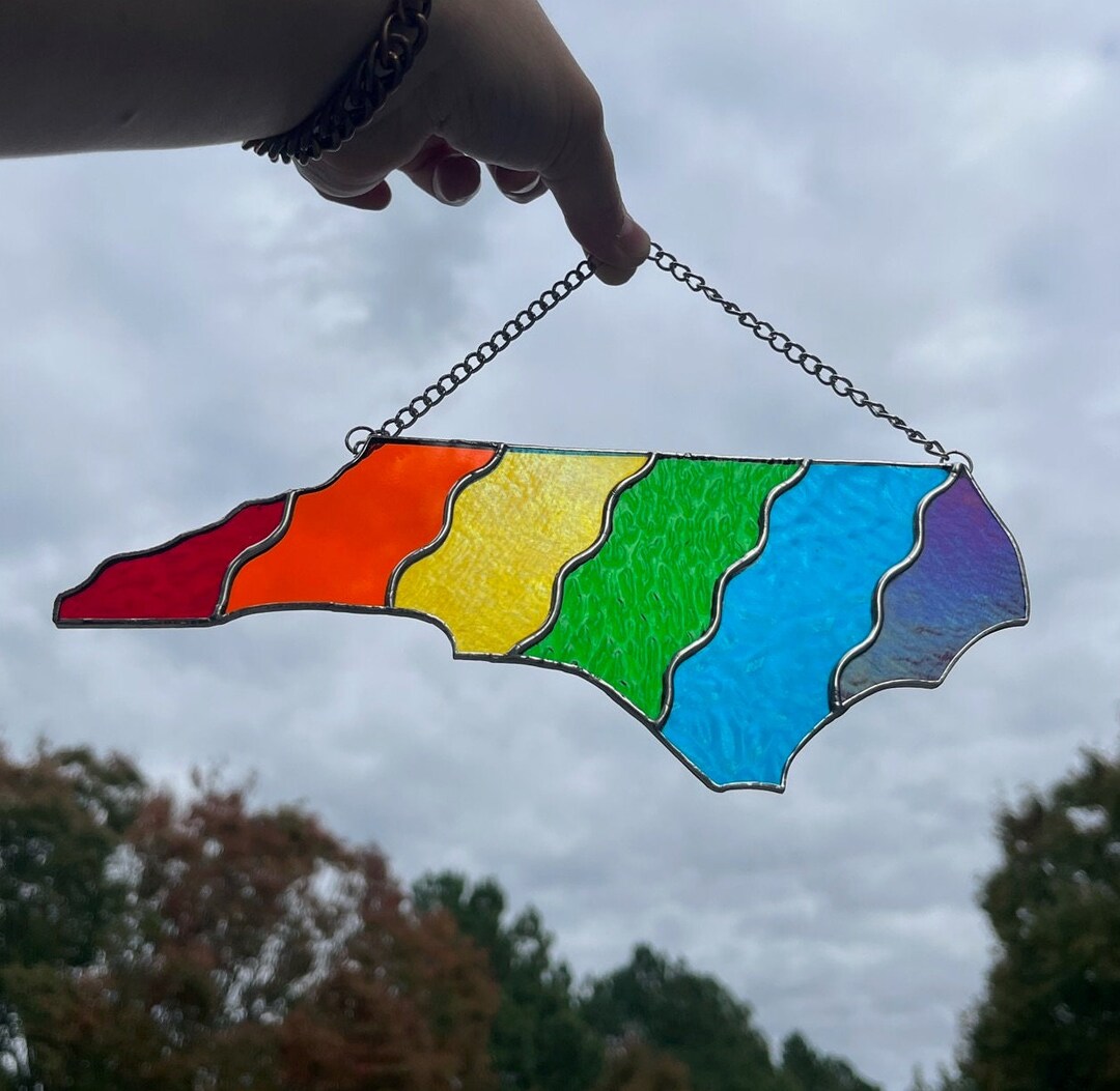 Pride North Carolina - Stained Glass Window Hanging & Suncatcher - LGBT ...
