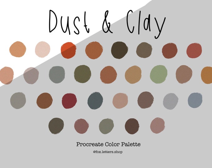 Dust and Clay Procreate Color Palette // Instant Download - Etsy Dust and Clay Procreate Color Palette // Instant Download - Etsy