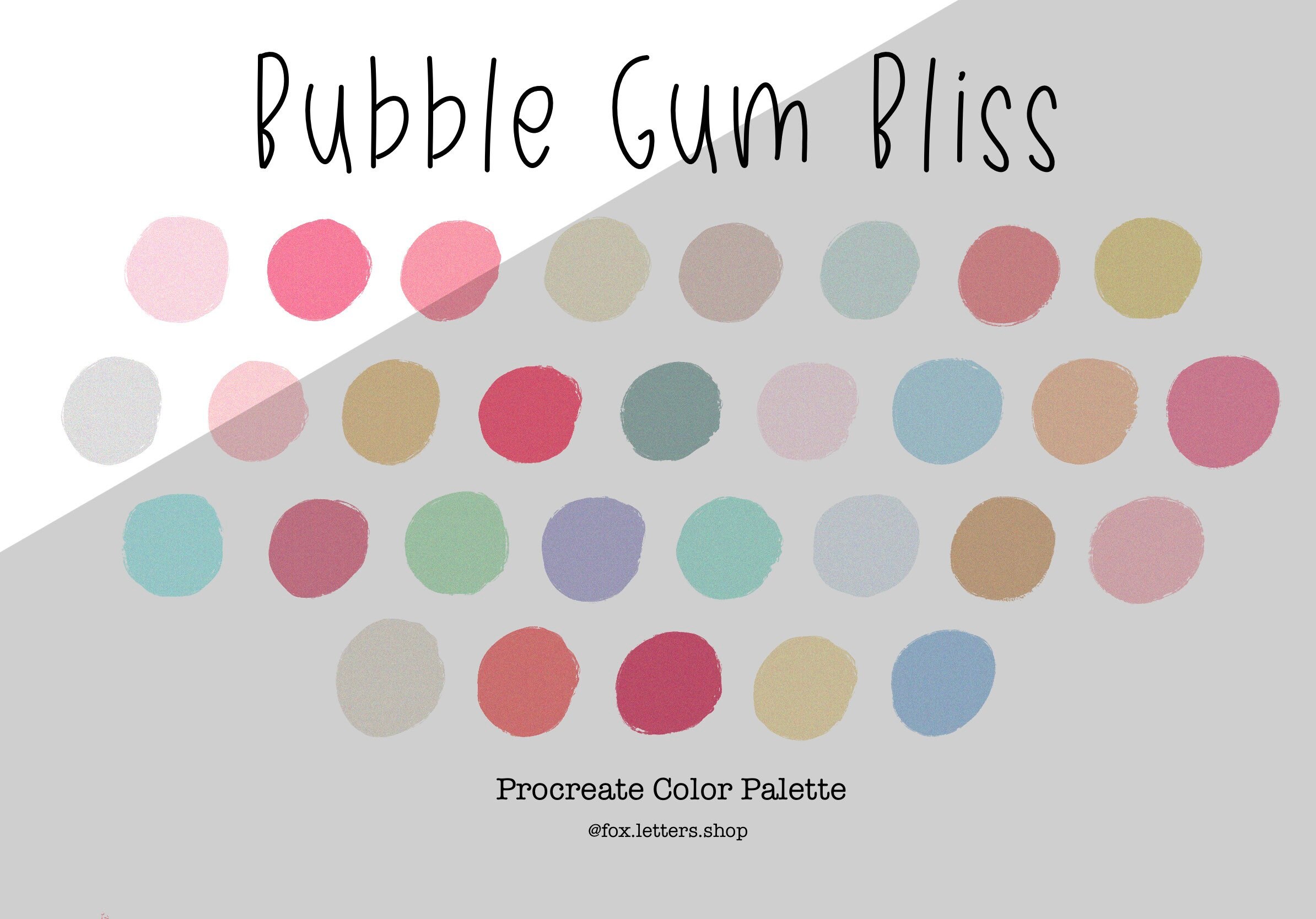 Bubble Gum Bliss Procreate Color Palette // Instant Download | Etsy Bubble Gum Bliss Procreate Color Palette // Instant Download | Etsy