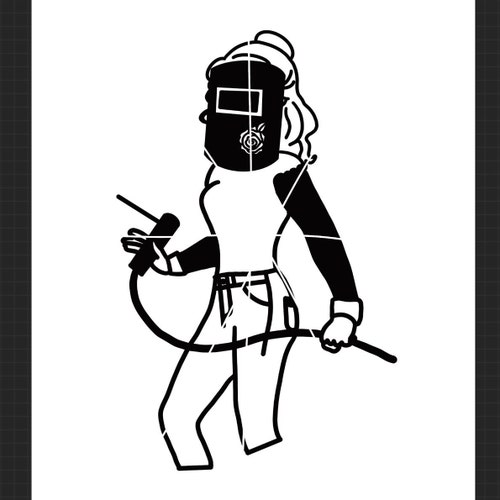 Decal Woman Female Welder Silhoutte - Etsy