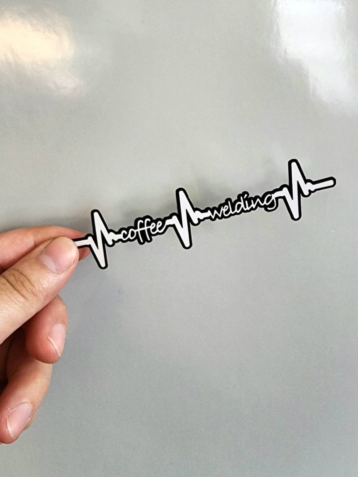 Coffee Welding Heart EKG ECG Welder Sticker - Etsy