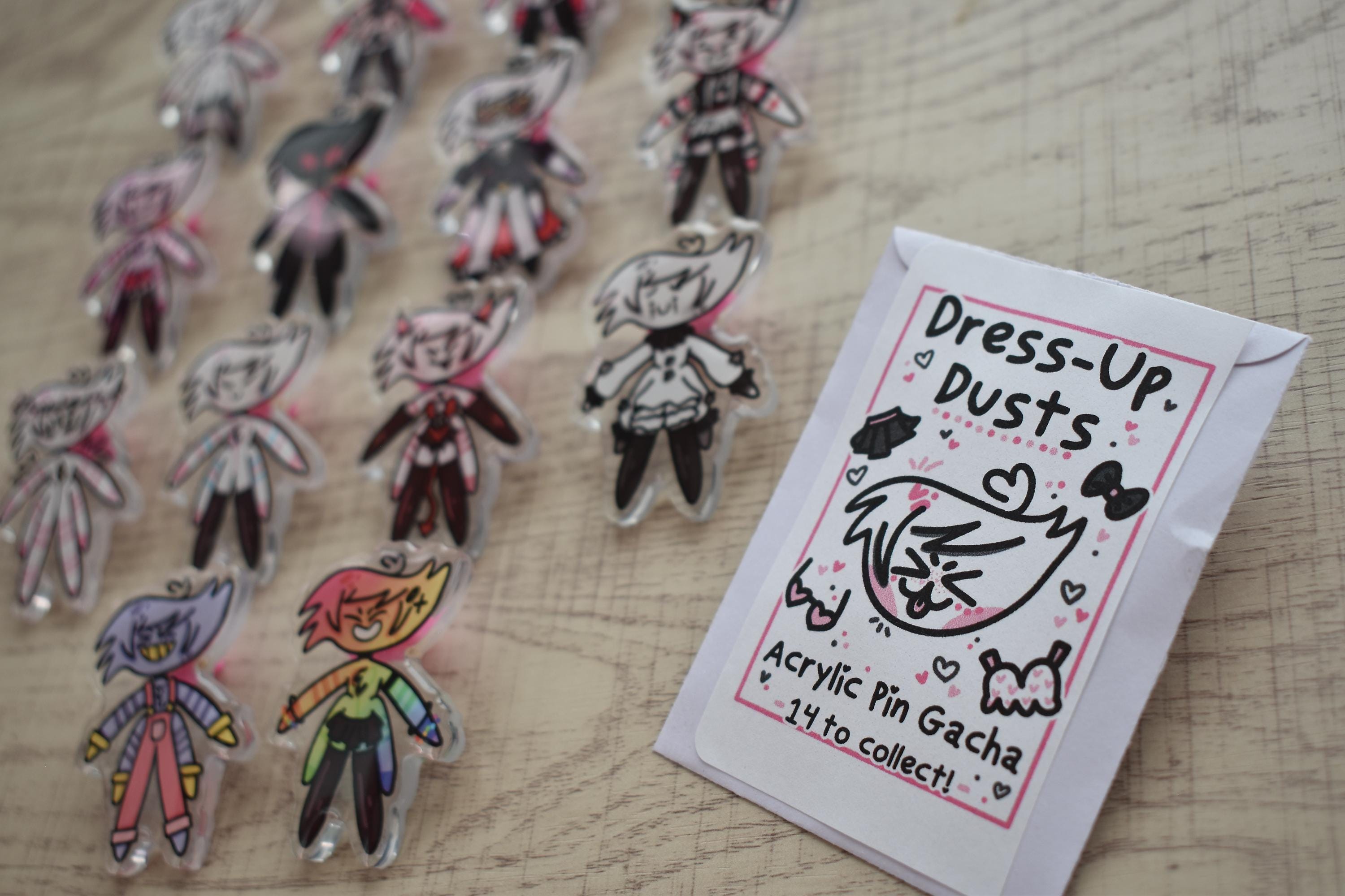 Dress up Dusts - Angel Dust 2" Acrylic Pin Gacha! - Etsy