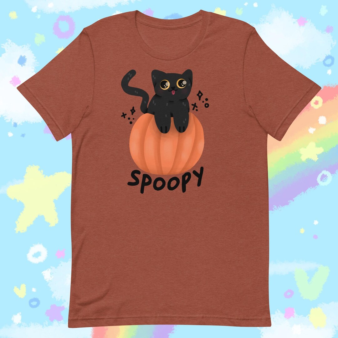 Spoopy Halloween Cat - Print on Demand Unisex T-shirt - Etsy