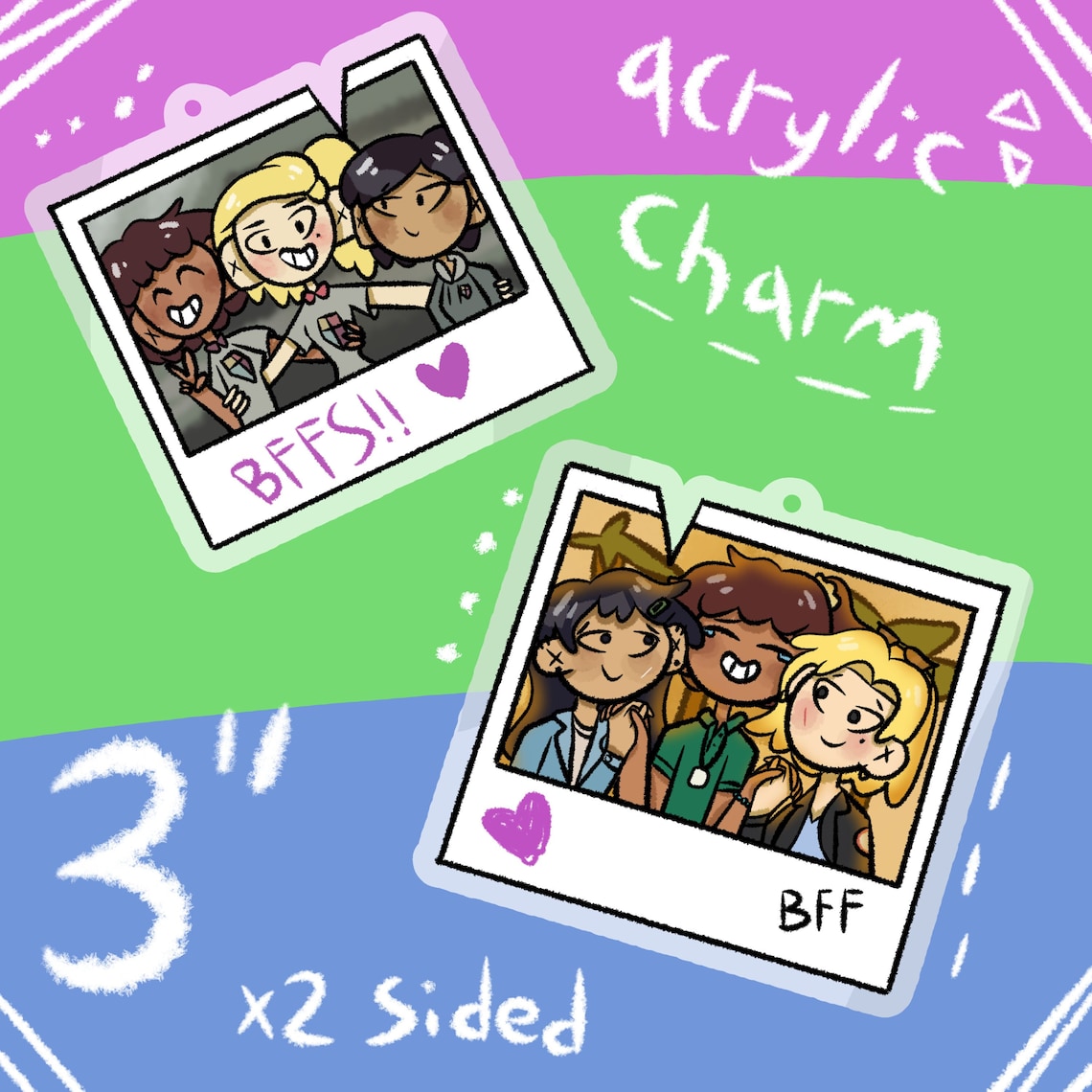 Amphibia BFF Polaroid Acrylic Keychain 3 - Etsy