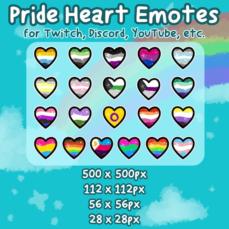Pride Heart Emotes (twitch, Discord, & More!) - Etsy