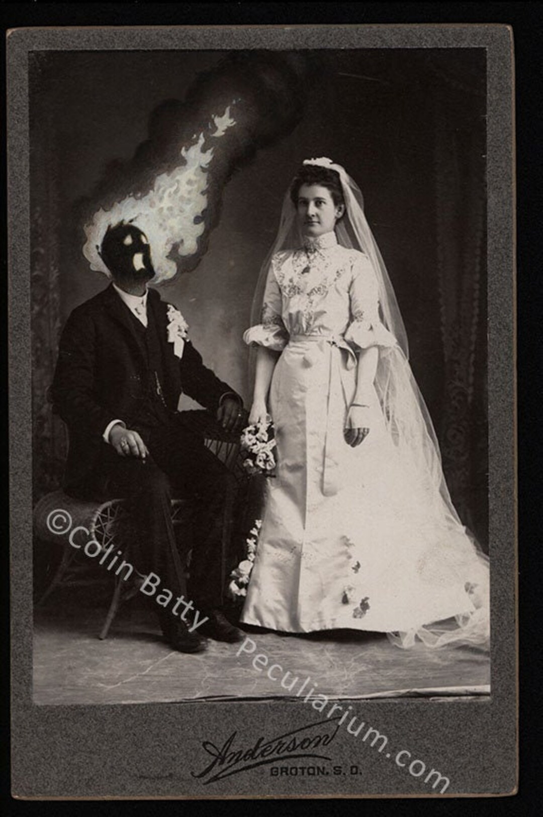 Seated Burning Groom of Doom by Colin Batty Freakybuttrue Peculiarium ...