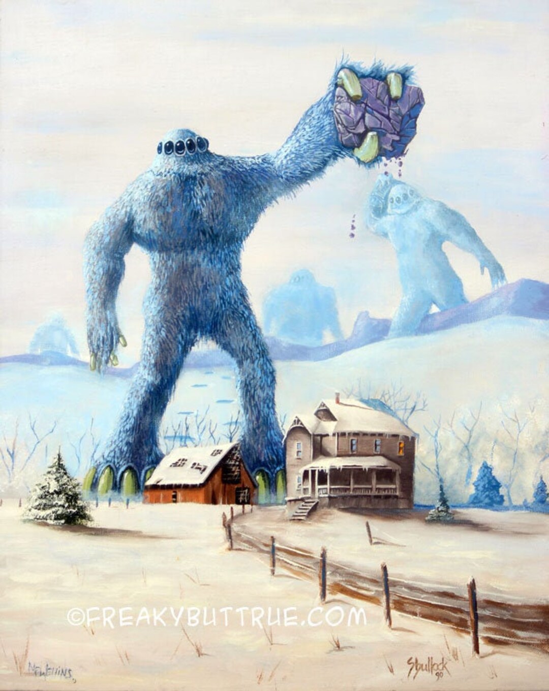 Big Blue Bashers Vs. the Jones' Farm (2019) Print by Mike Wellins ...