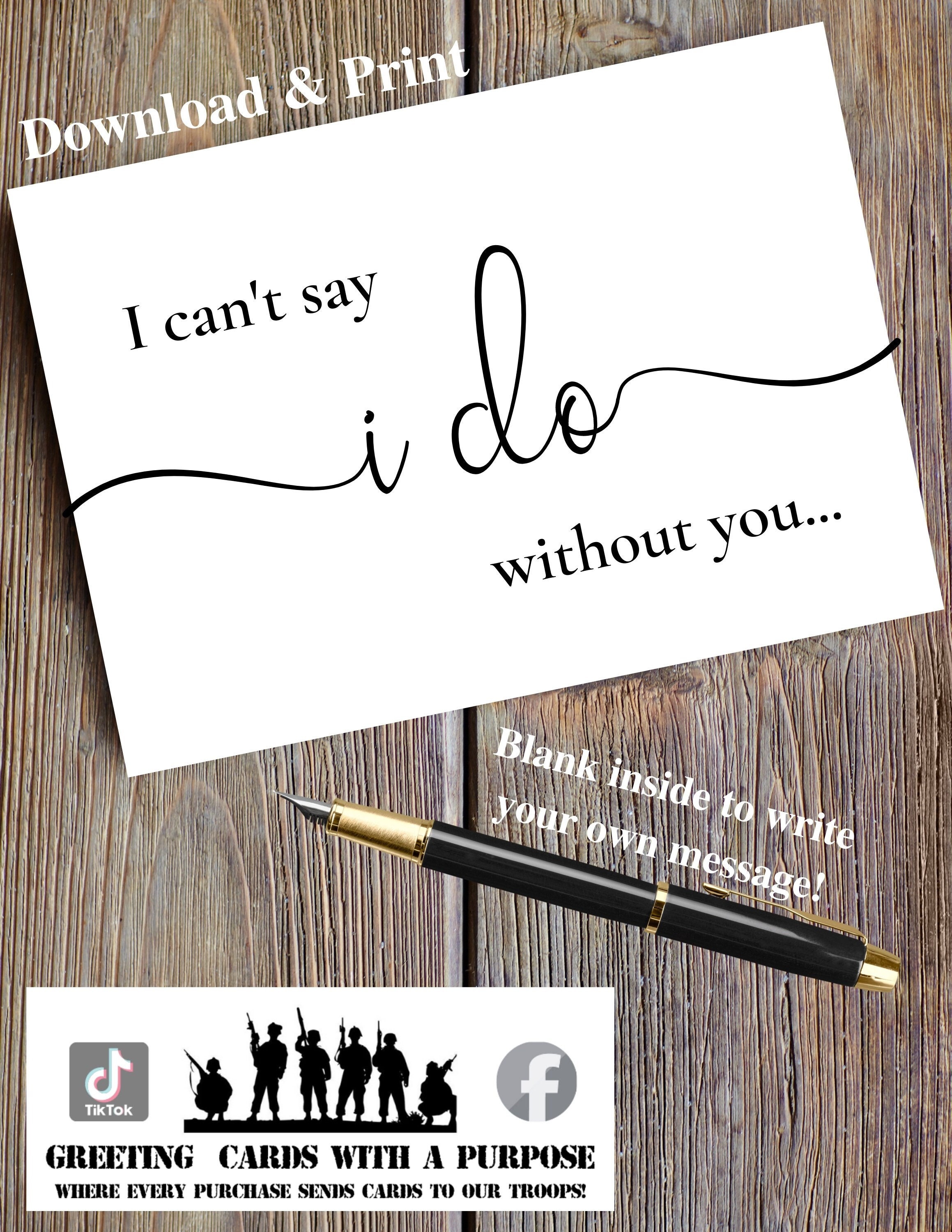 I Can't Say I Do Without You Digital Card, Printable Wedding Card for ...