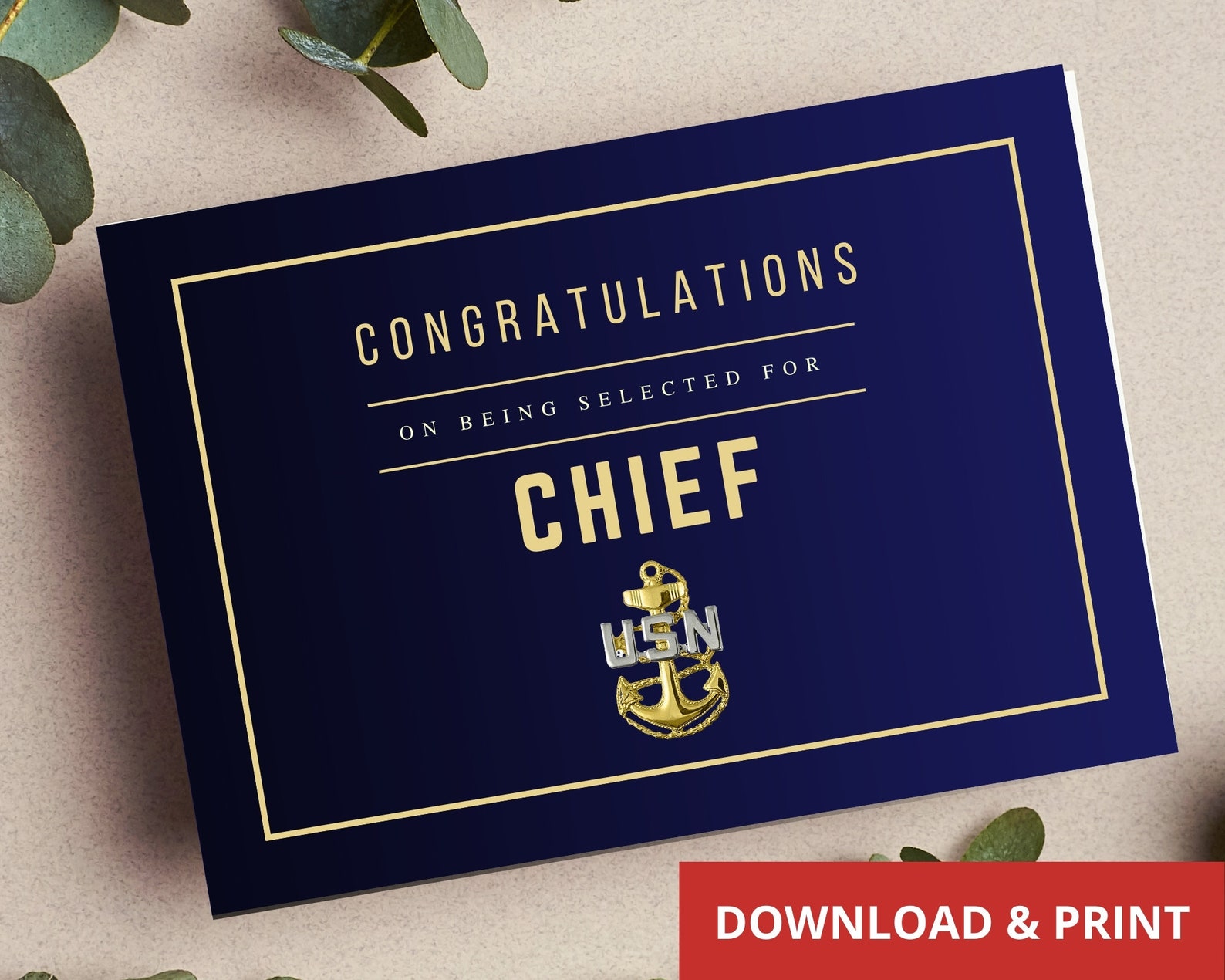 US Navy Chief Petty Officer Card, Congratulations on Being Selected for ...